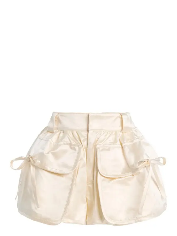Sea Loraine Satin Bubble Shorts - Ivory