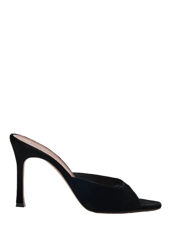 Amina Muaddi Alexa Velvet Mules - Black