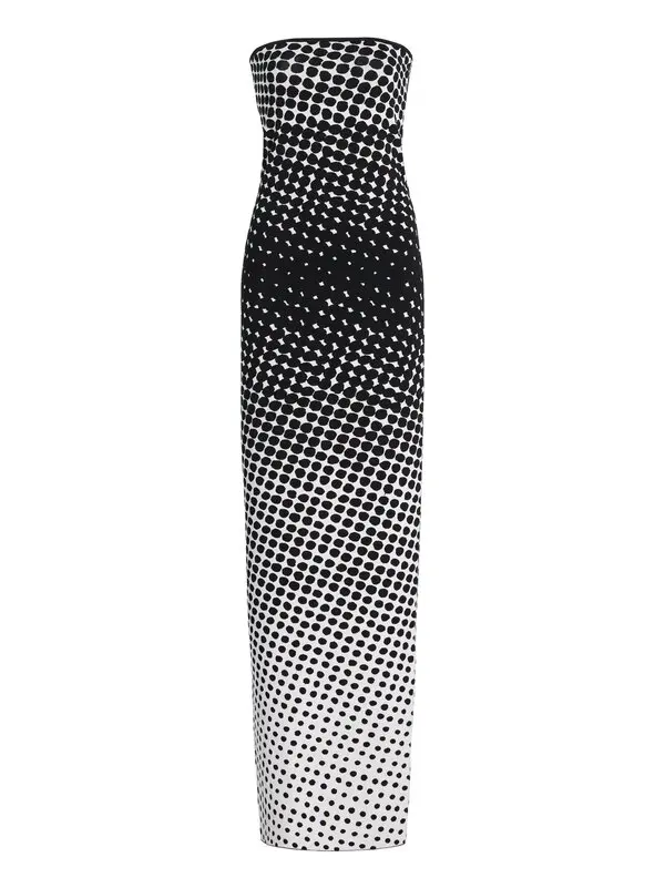 Christopher John Rogers Wiggle-dot Knit Maxi Column Dress - Multi