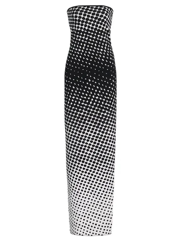 Christopher John Rogers Wiggle-dot Knit Maxi Column Dress - Multi