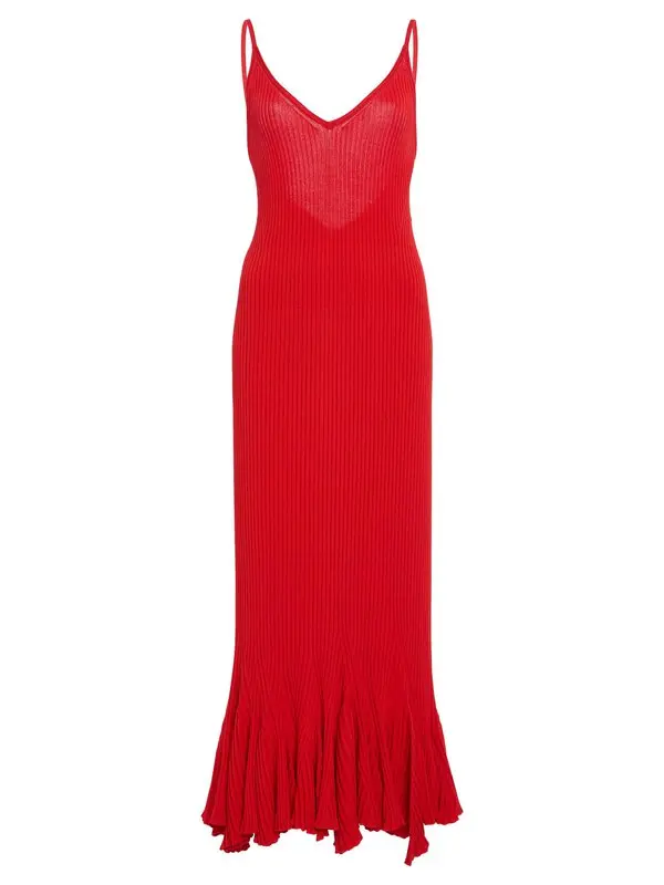 Proenza Schouler Giuditta Ribbed Maxi Dress - Red