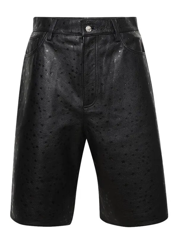 NAHMIAS Leather Star Carpenter Shorts - Black