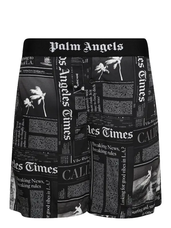 Palm Angels X La Times News Shorts - Black & White