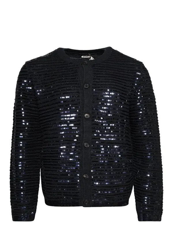 BODE Sequin Spotlight Cardigan - Black