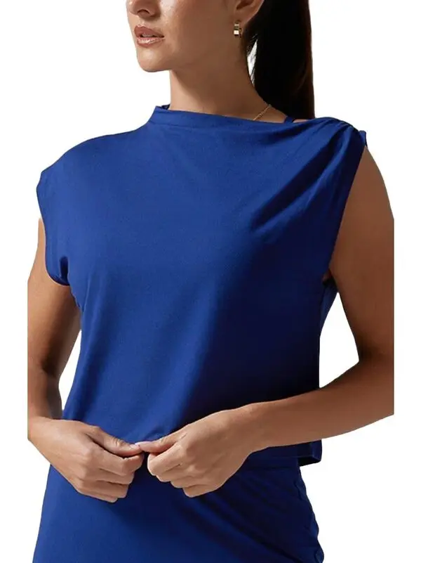 TAVI Brushed Knit Asymmetrical Tee - Deep Navy