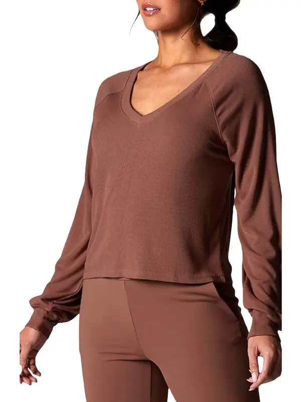 TAVI Ribbed Long Sleeve Top - Clove