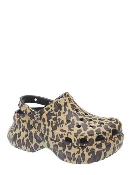 CROCS Bae Animal Platform Clog - Sepia Leopard