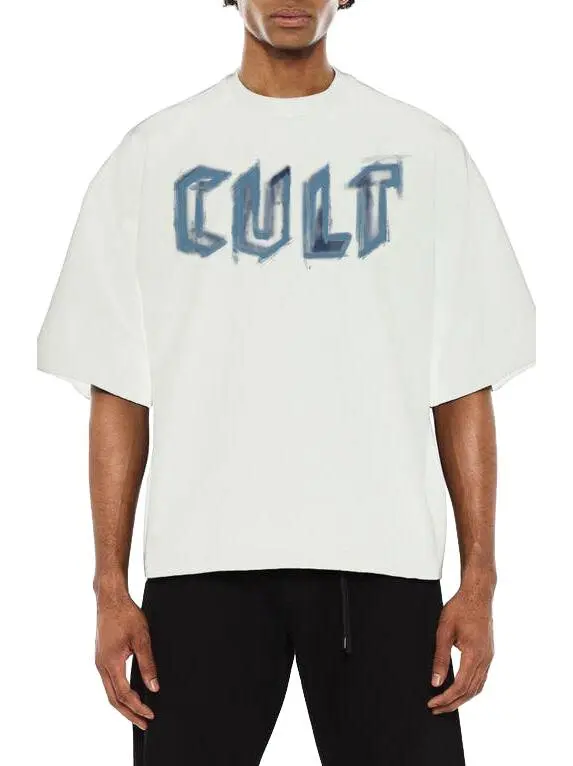 CULT OF INDIVIDUALITY Shimuchan Boxy Cotton Graphic T-shirt - Winter White