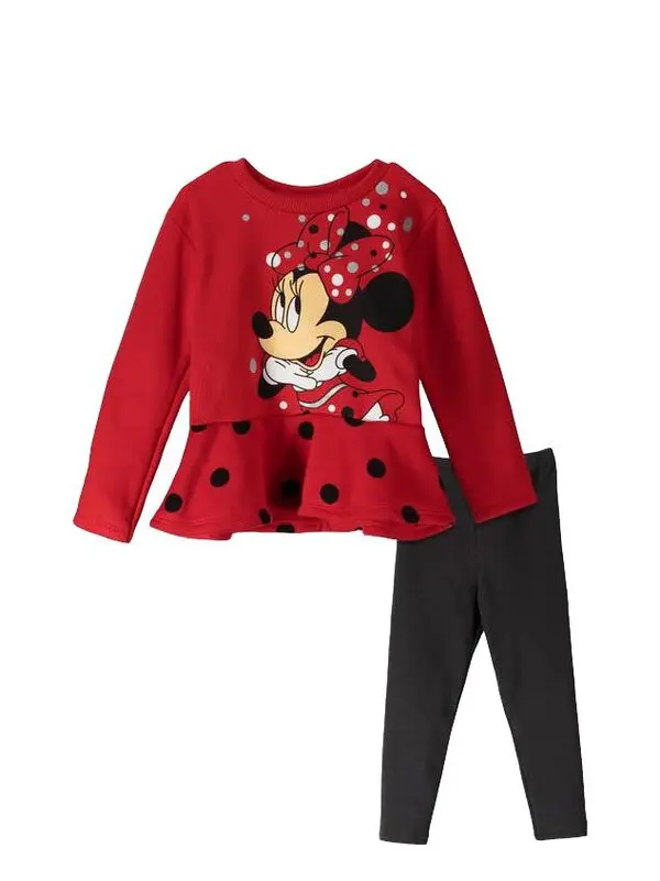 Disney Minnie Mouse Sweatshirt And Leggings Set - Red/black