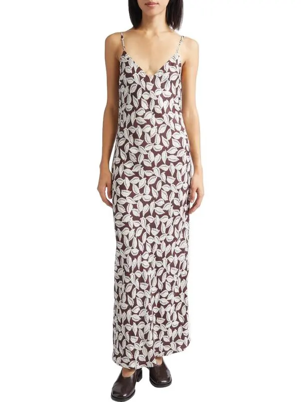 BODE Paper Birch Print Slipdress - Brown White