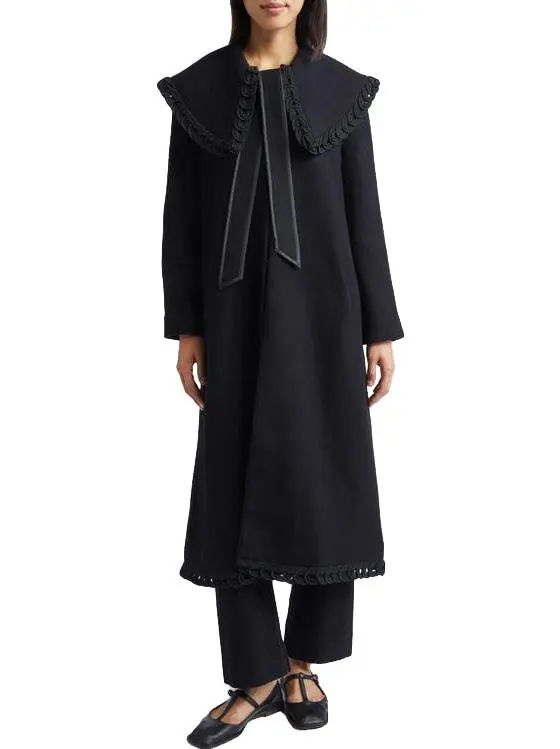 BODE Dover Belted Wool Coat - Black