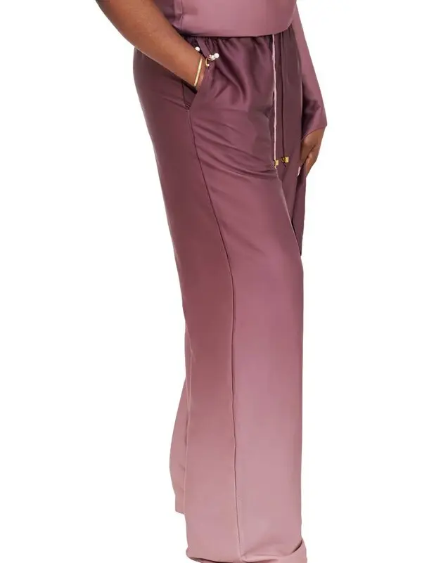 RICHANTEE High Waisted Wide Leg Drawstring Trousers - Brown