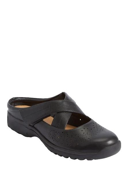 COMFORTVIEW The Archie Mule With Laser Cut Details - Black