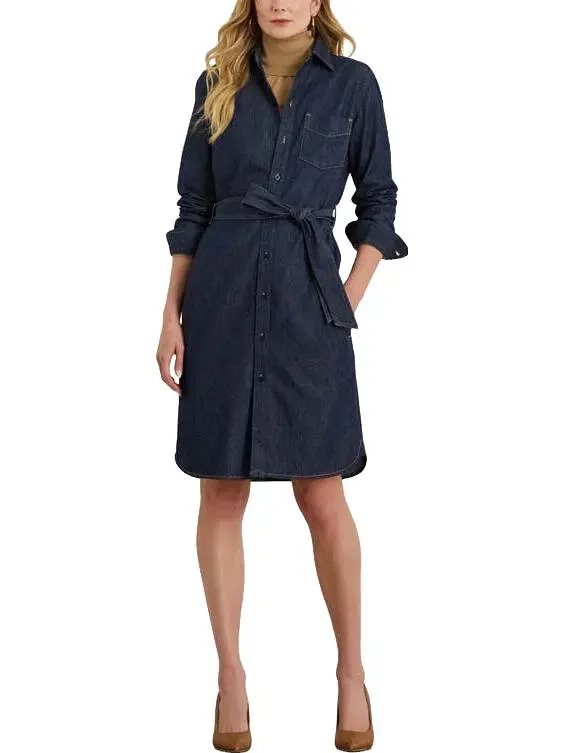 Ralph Lauren Belted Denim Shirtdress - Pure Rinse Wash