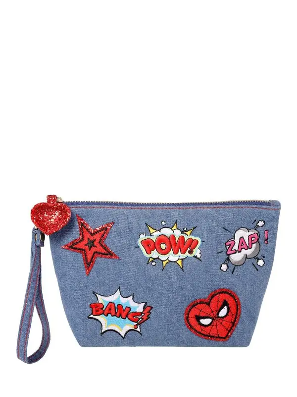 MARVEL Spiderman Patch Cosmetic Pouch - Denim