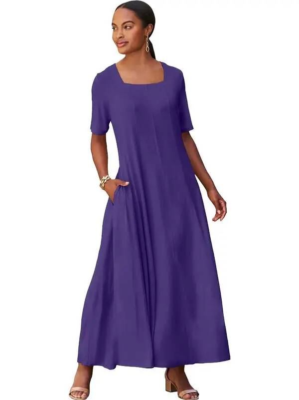 JESSICA LONDON Square Neck Maxi Dress - Midnight Violet