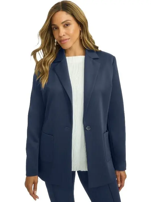JESSICA LONDON Perfectease Crepe Blazer - Navy