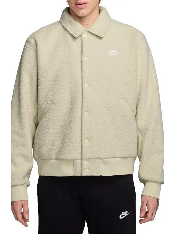 Nike Club Fleece Coach's Jacket - Light Khaki/white