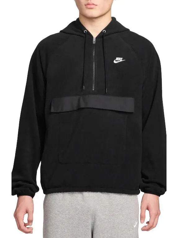 Nike Club Fleece Hoodie Sweatshirt - Black/white