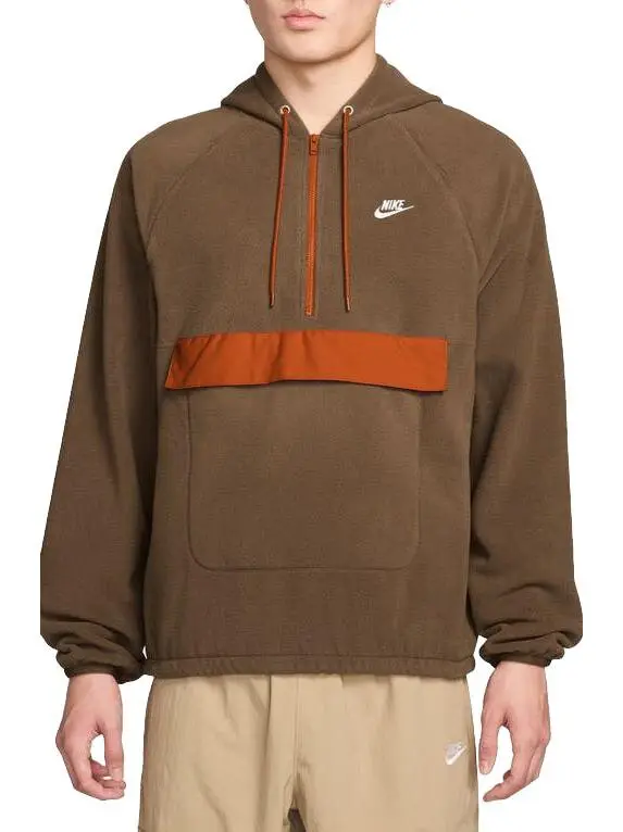 Nike Club Fleece Hoodie Sweatshirt - Mosswood Brown