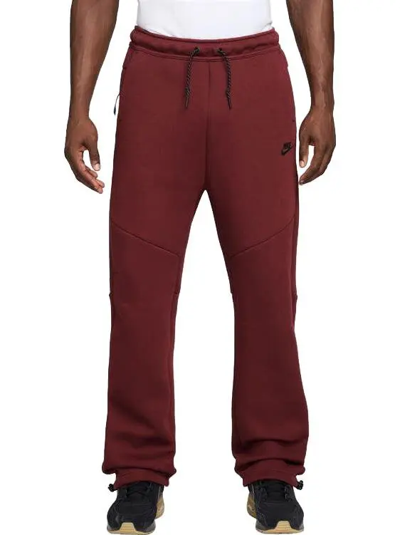 Nike Tech Fleece Open Hem Sweatpants - Dark Team Red/black