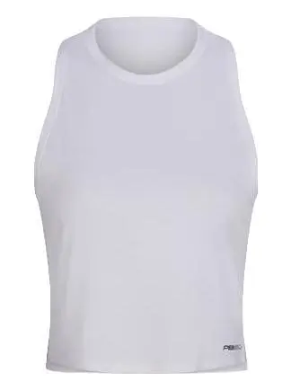 PB5STAR Cropped Racerback Tank Top - White