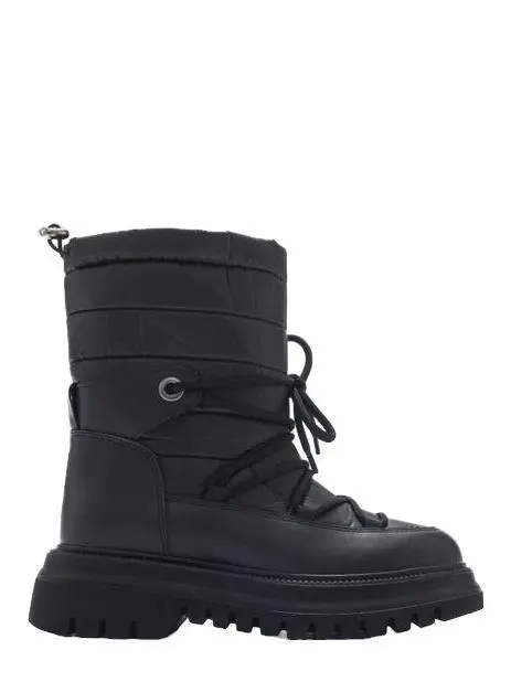 PROLOGUE SHOES Weld Snow Boots - Black Faux Leather
