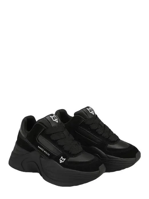 NAKED WOLFE Temple Leather Sneaker - Black