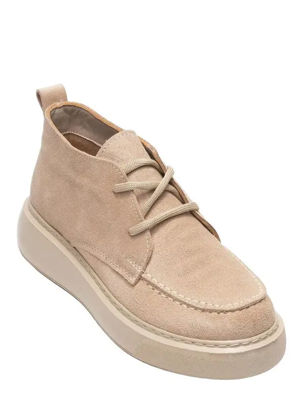 FOREVER & ALWAYS SHOES Lilya Leather Chukka Boot - Beige Suede Leather