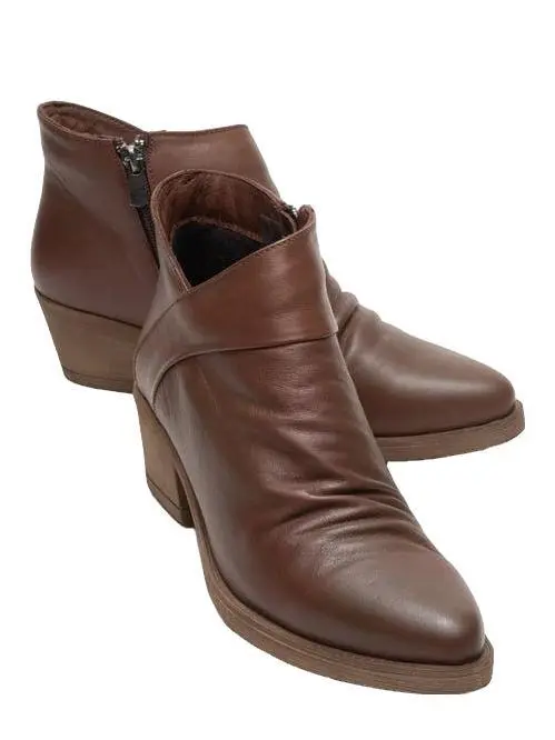 FOREVER & ALWAYS SHOES Rule Leather Chunky Boots - Brown Leather