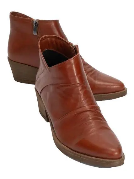 FOREVER & ALWAYS SHOES Rule Leather Chunky Boots - Dark Cognac Leather