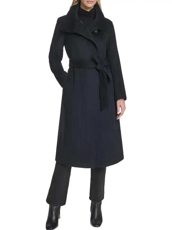 Cole Haan Wool-blend Asymmetric Zip Coat - Lagoon