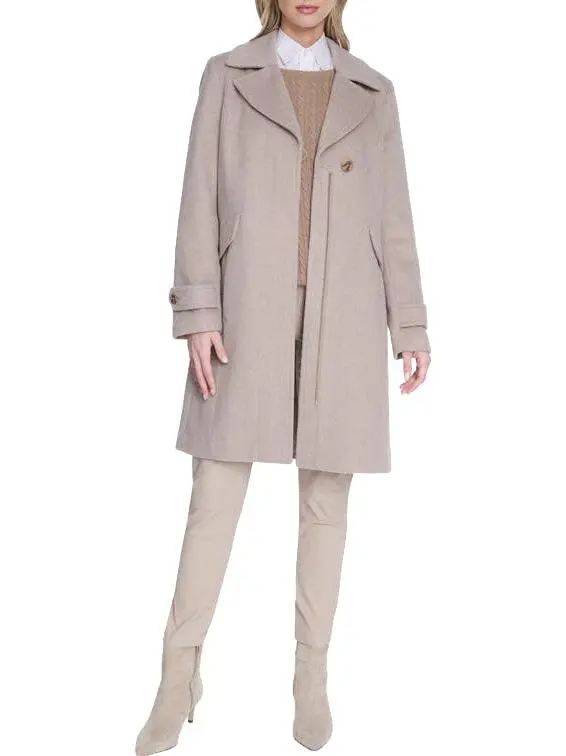 Cole Haan Wool-blend Coat With Button Cuffs - Bone