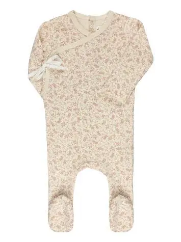 ELY'S & CO. Modal French Terry Vine Collection Footie - Ivory/pink