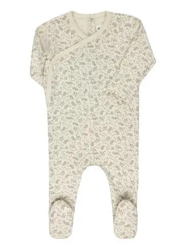 ELY'S & CO. Modal French Terry Vine Collection Footie - Ivory/sage