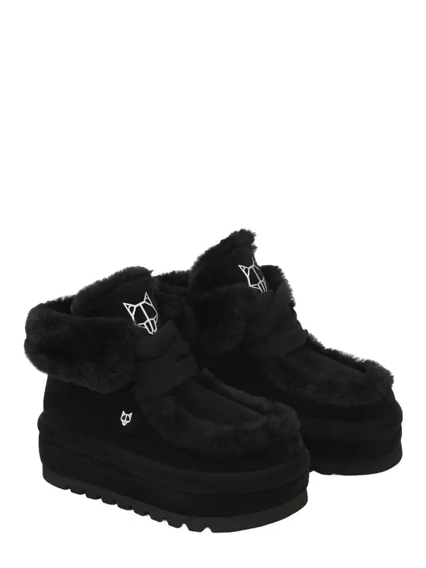 NAKED WOLFE Bambi Suede And Shearling Boots - Black