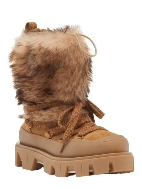 Moncler Peak Après Genuine Shearling Snow Boot - Butternut