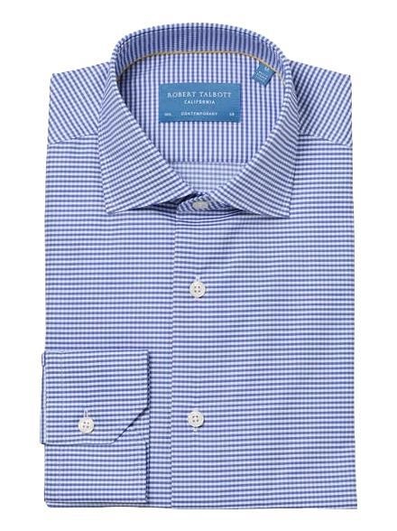 Robert Talbott Reynolds Contemporary Check Twill Shirt - Navy