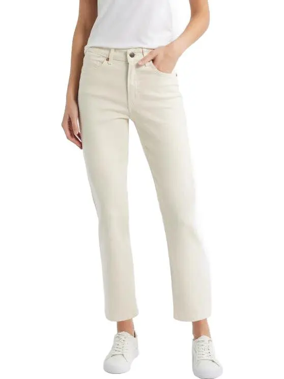 MAVI High-waist Straight-leg Cropped Jeans - Beige Classic Blue