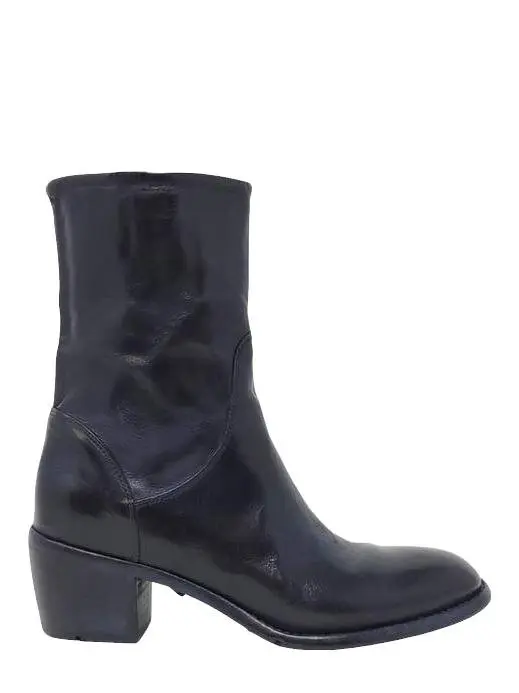 MADISON MAISON Leather Mid-calf Boots - Navy