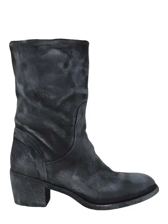 MADISON MAISON Leather Mid-calf Boots - Silver