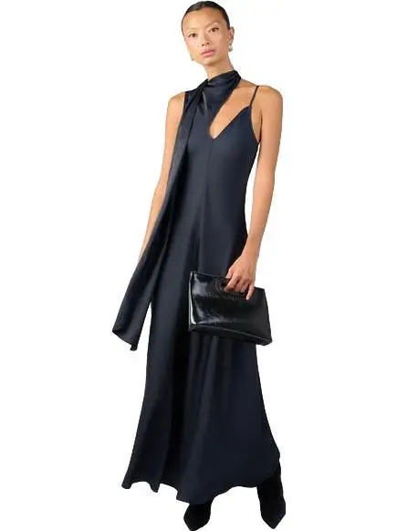 WeWoreWhat Wrap Neck Maxi Slip Dress - Navy