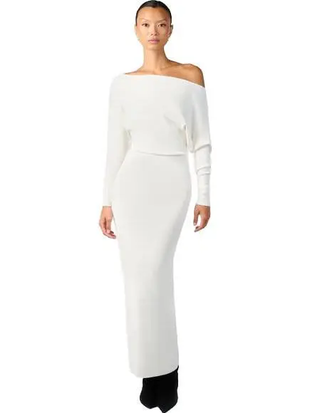 WeWoreWhat Off-shoulder Sweater Midi Dress - Ivory