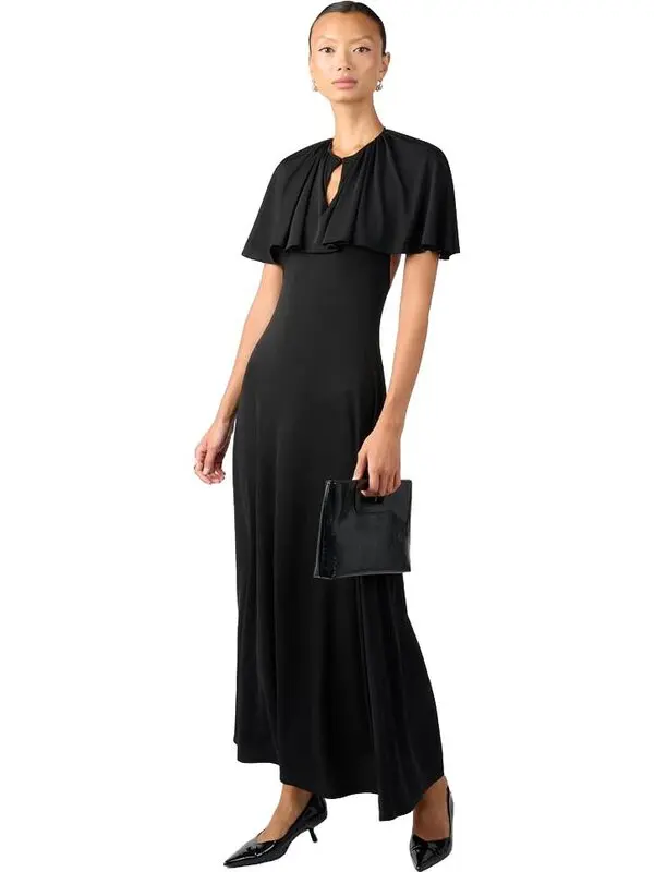 WeWoreWhat Cape Midi Dress - Black