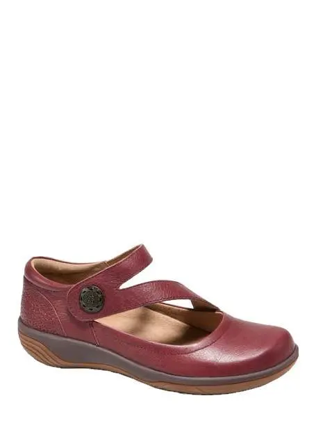 HALSA FOOTWEAR Ava Leather Flat - Dark Cherry