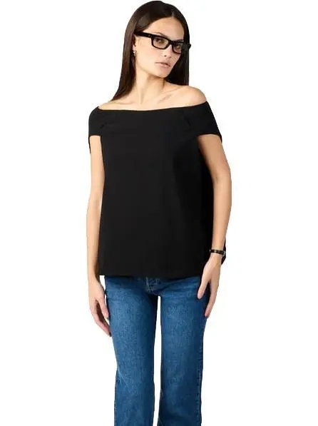 WeWoreWhat Off-the-shoulder Cape Top - Black