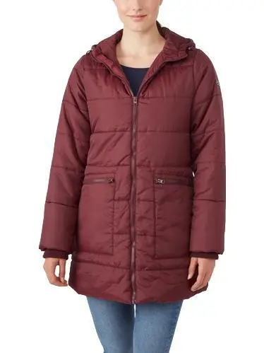 MODERN ETERNITY Gianna 3-in-1 Maternity Hybrid Puffer Jacket - Burgundy