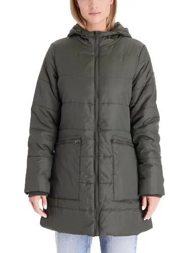 MODERN ETERNITY Gianna 3-in-1 Maternity Hybrid Puffer Jacket - Khaki Green