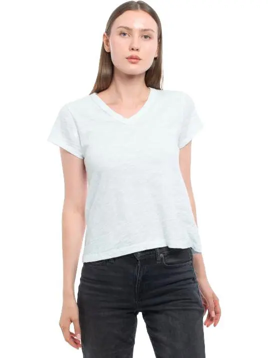 WILT CLOTHING V-neck Short Sleeve Baby Tee - White