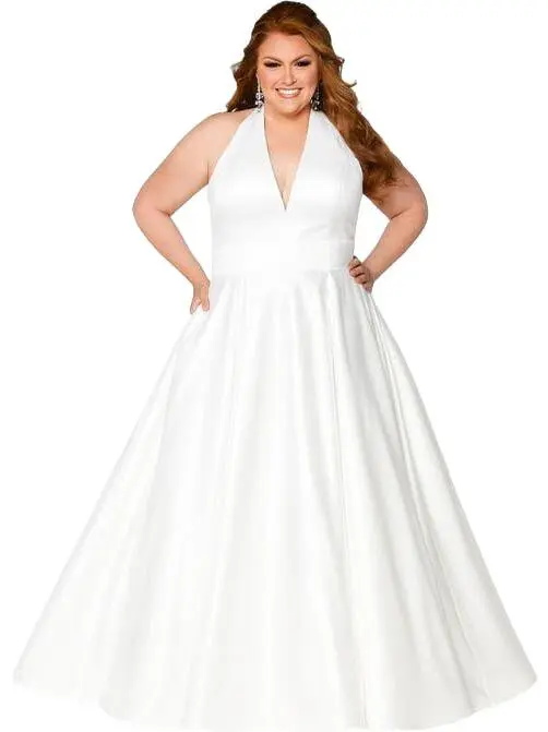 SYDNEY'S CLOSET Norma Jean Halter Wedding Dress - Ivory